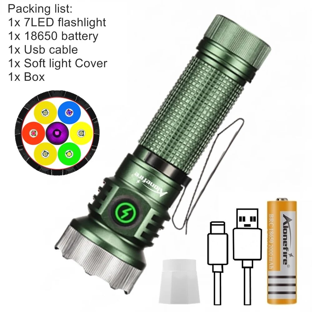 Alonefire X79 Многофункциональный Фонарь 7 LED Алюминиевый Черный