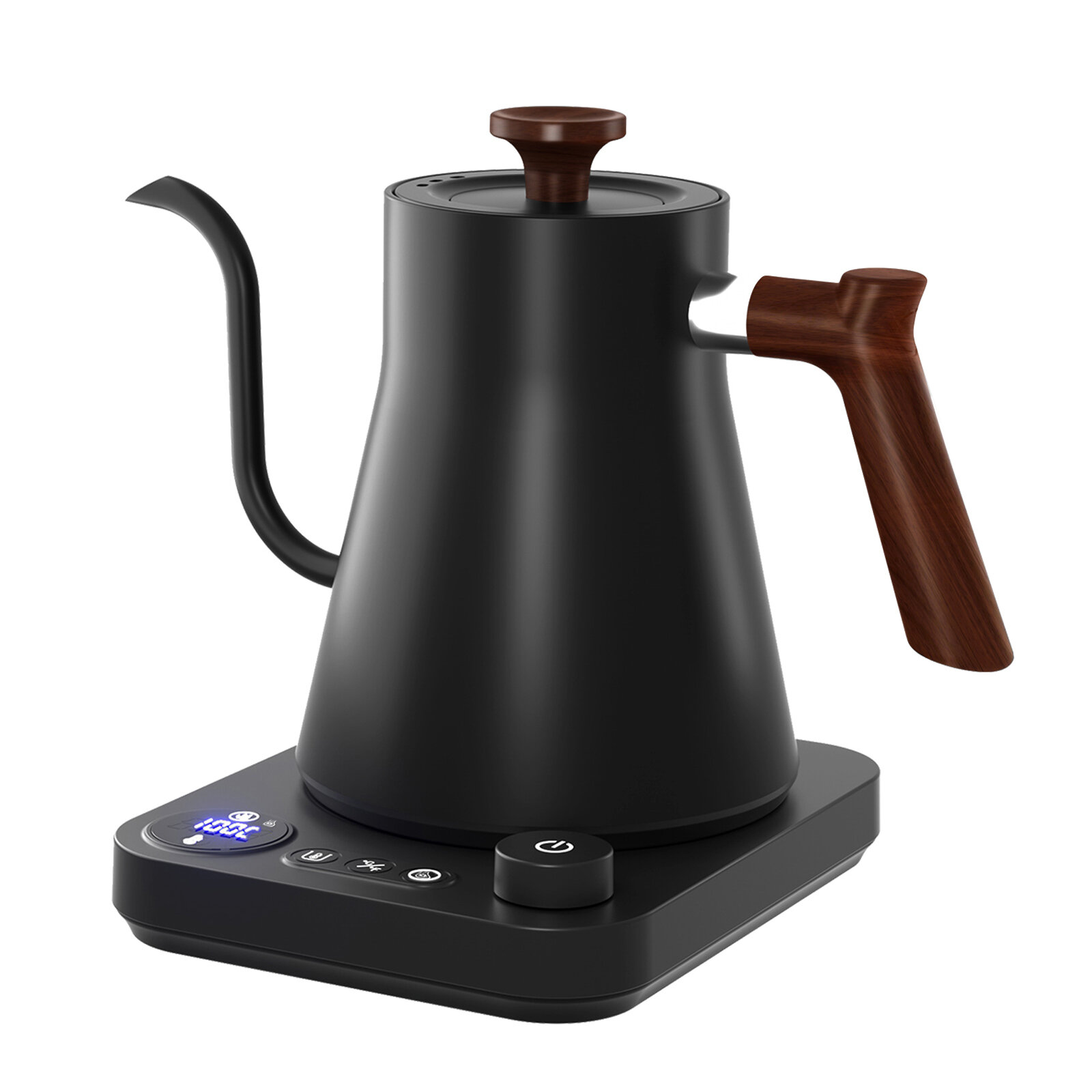 Electric Gooseneck Kettle 1200W Powerful and Fast Water Boiler Stainless Steel Inner NTC Temperature Control LCD Display Auto Shut Off 0.9L Pour Over Coffee Tea