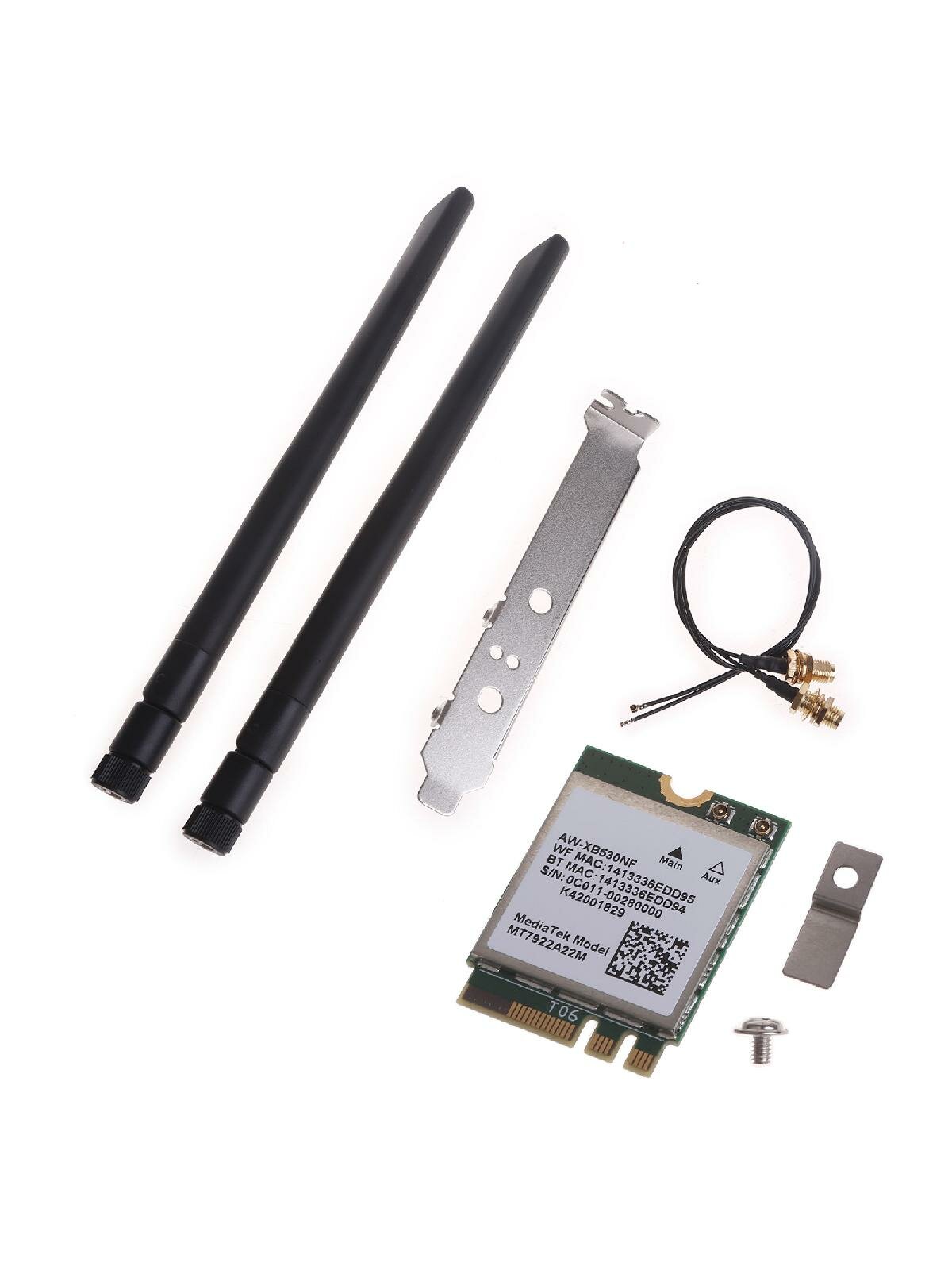 MediaTek Wi-Fi 6E MT7922 AW-XB530NF Wireless LAN card 802.11AX WiFi Bluetooth BT 5.2 Adapter 2400Mbps NGFF M2 Card