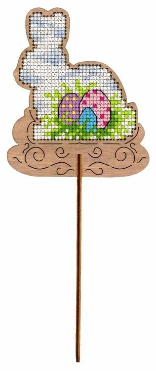 Вышивка нитками набор Щепка "Небесная Пасха" 8х21 см, Кролики Животные