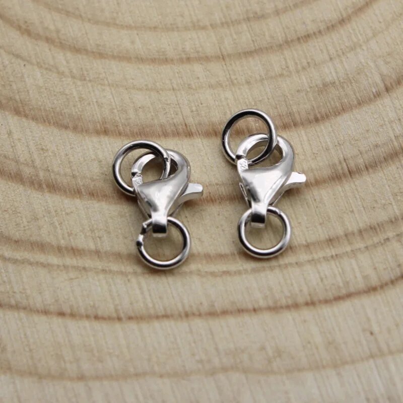 Застежки-карабины SUMOORL из серебра 925 8mm, rhodium