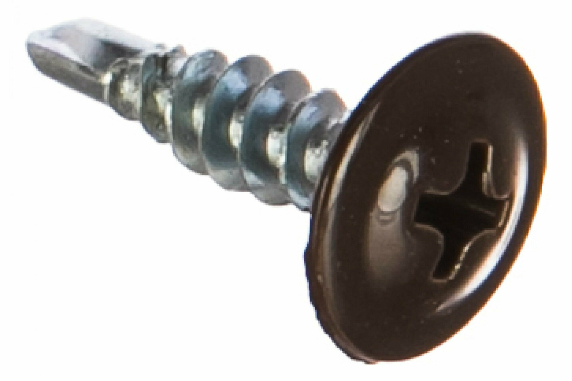 Саморез прессшайба 4,2х19 сверло , стальной , крашеный RAL8017 "Мастерболтиков" ( 50шт )