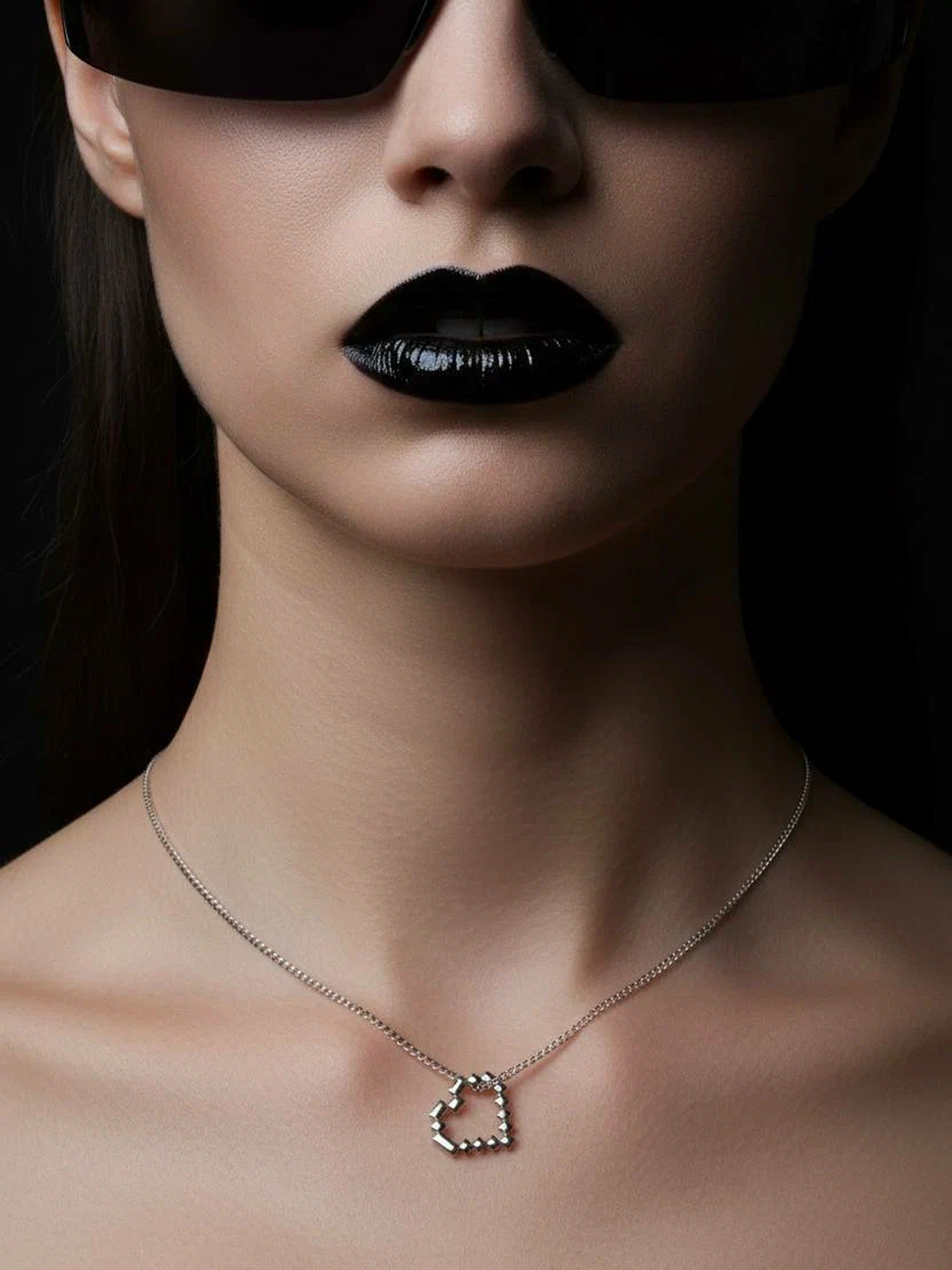 Колье, серебро, 925 проба, родирование