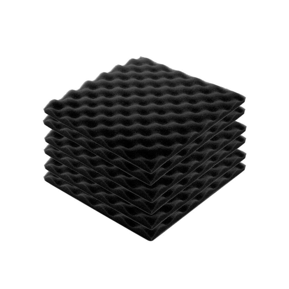 6pcs Пена шумопоглощающая для записи звука, звукоизоляционная губка для видеоконференц-залов, черная, красная, синяя, 300*300*20mm, материал губка