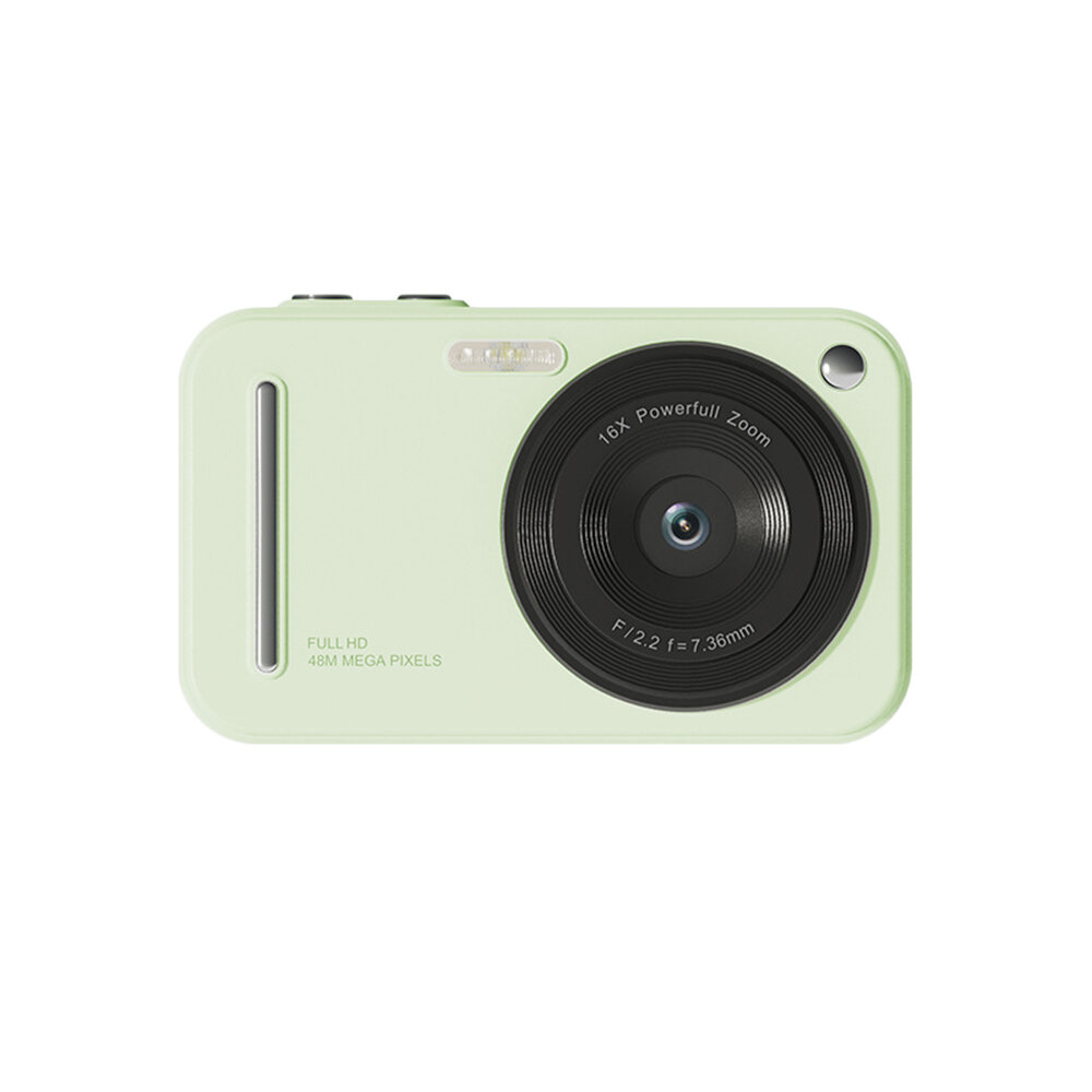 1080P Digital Camera 48MP 2.4 Inch IPS Screen Auto Focus 16X Digital Zoom Built-in Flash Battery White/Beige/Pink/Green/Black для Kids Students Teenagers