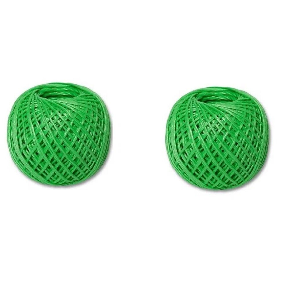 Шпагат полипропиленовый ПП 800 текс в бобине по 120 м зеленый, комплект 2 штуки