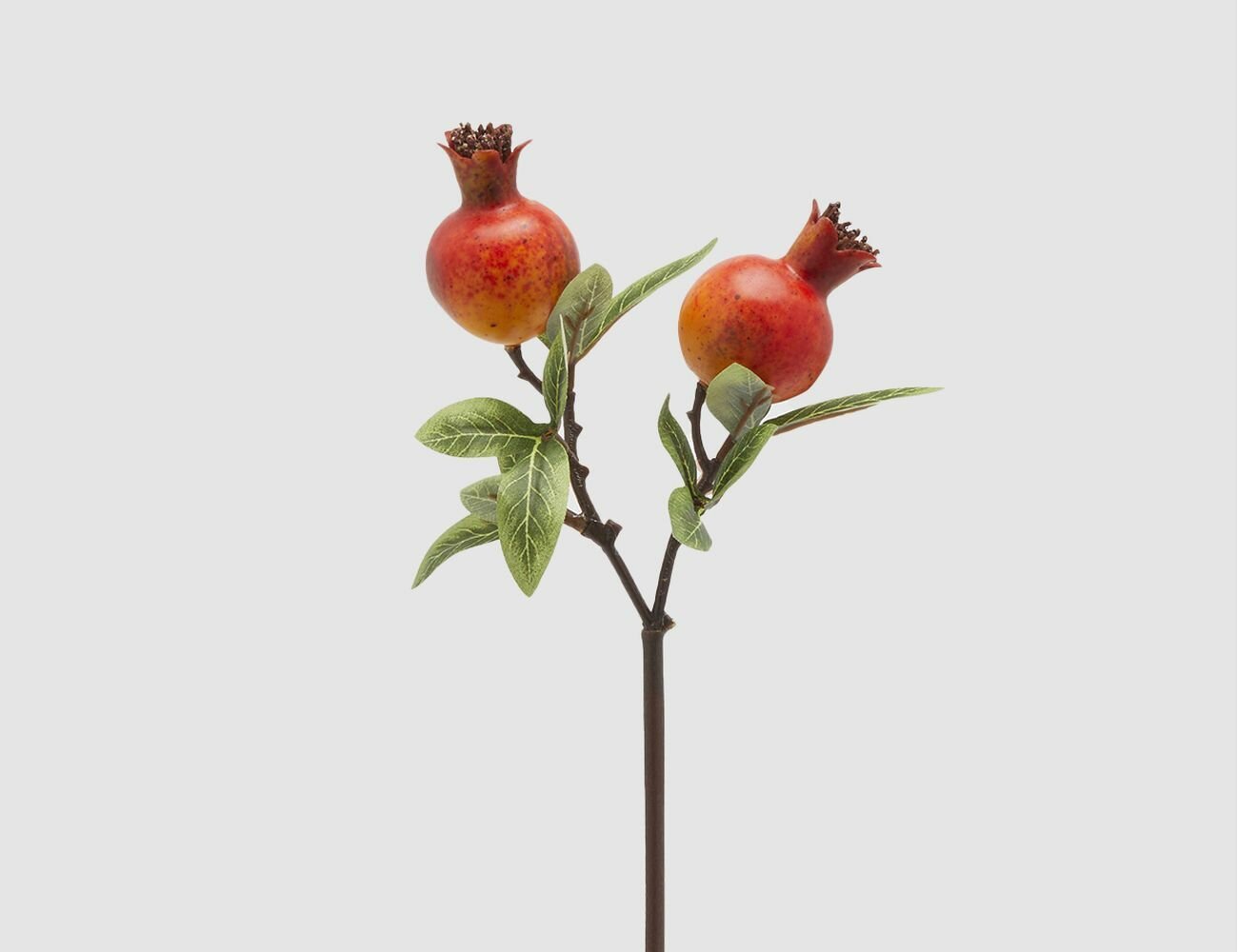 Декоративная искусственная ветка зреющие гранаты, пластик, оранжевая, 33 см, EDG 2500029A340-2