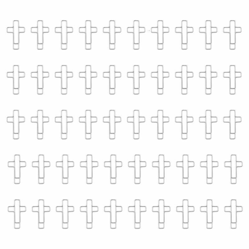 50 шт. крестообразные зажимы для бумаг, серебро