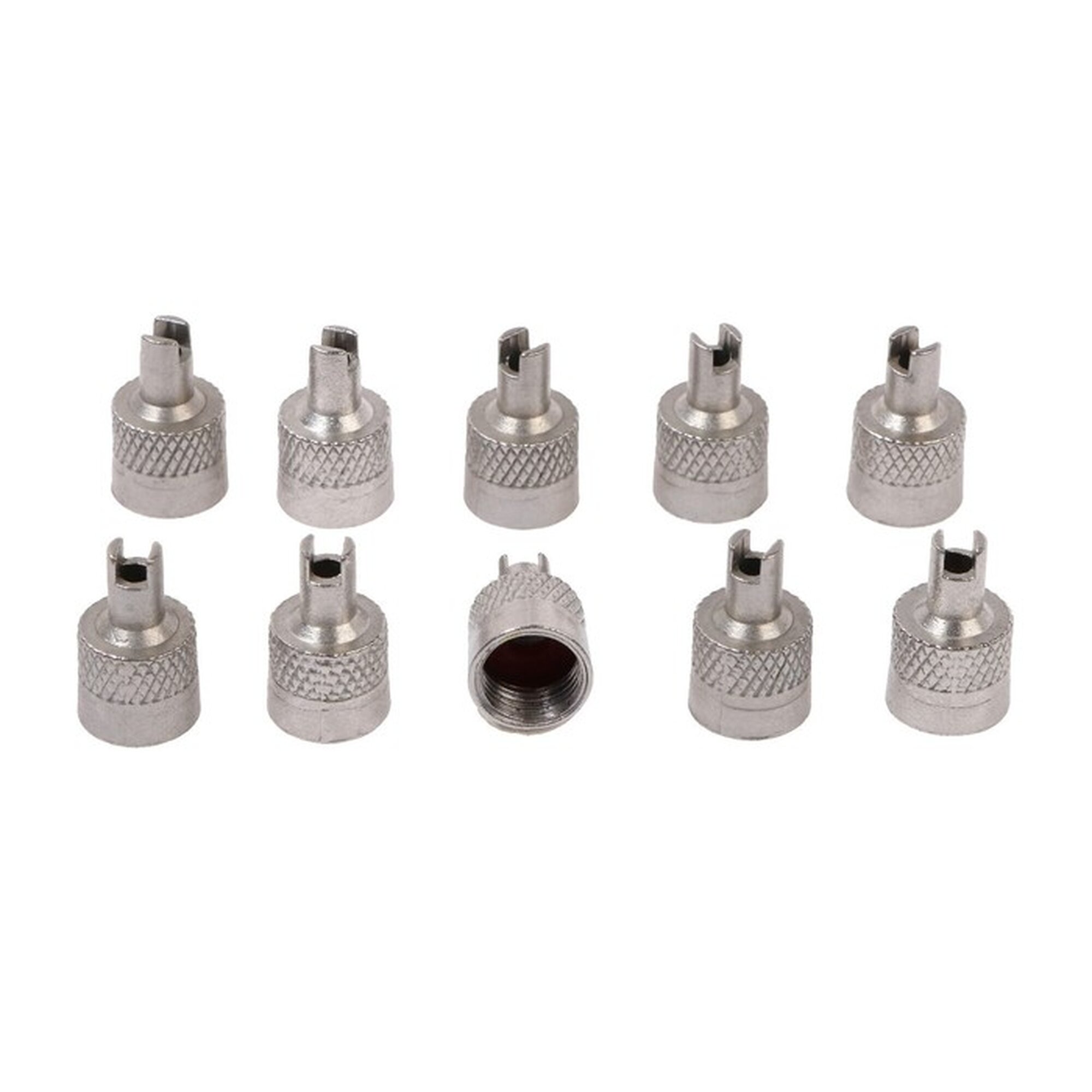 Колпачок на вентиль TORSO, с ключом, цвет хром, набор 10 штук