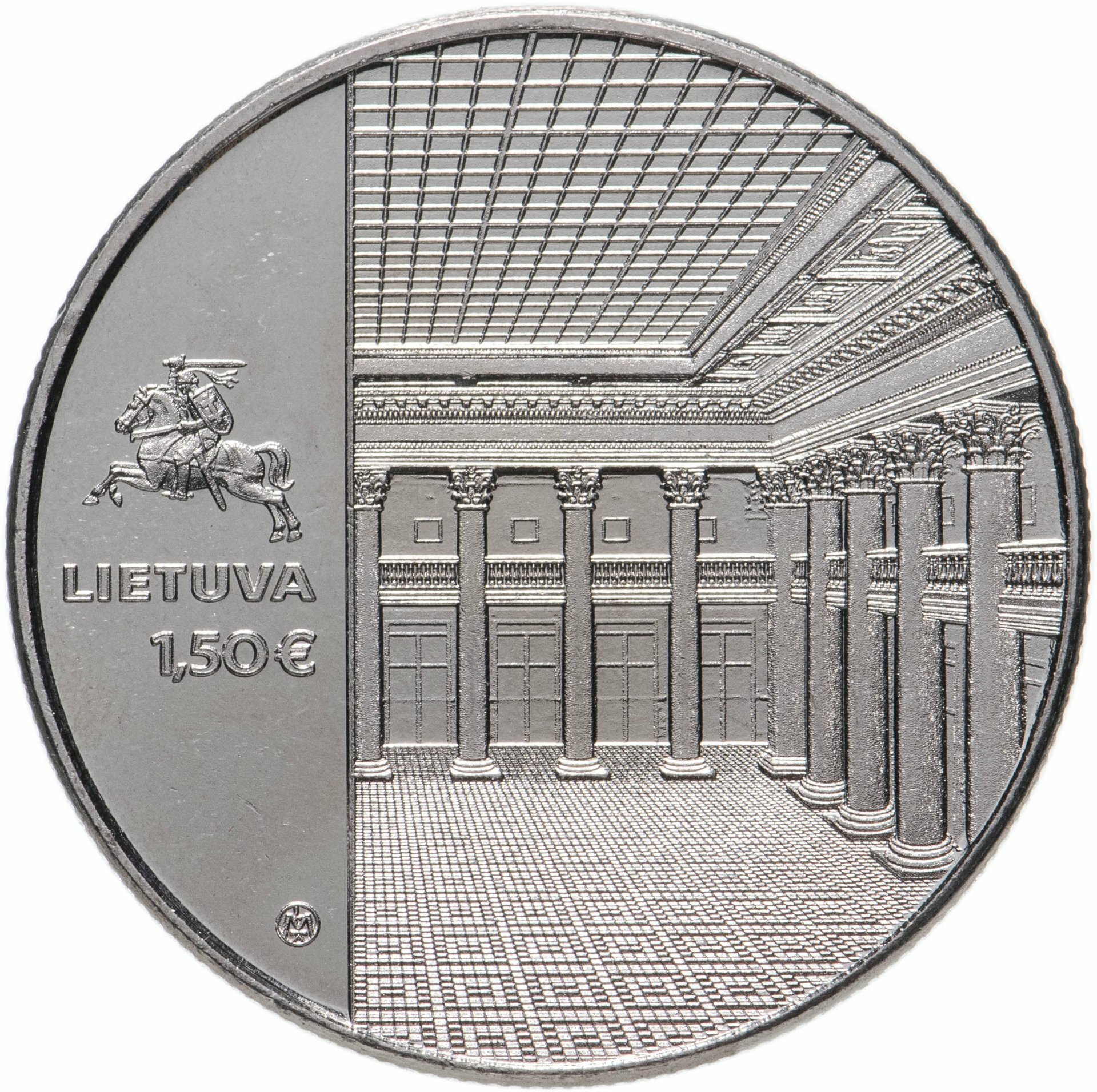 Литва 1,5 евро 2022 - 100 лет банку Литвы, Мельхиор медь-никель, в сохранности UNC