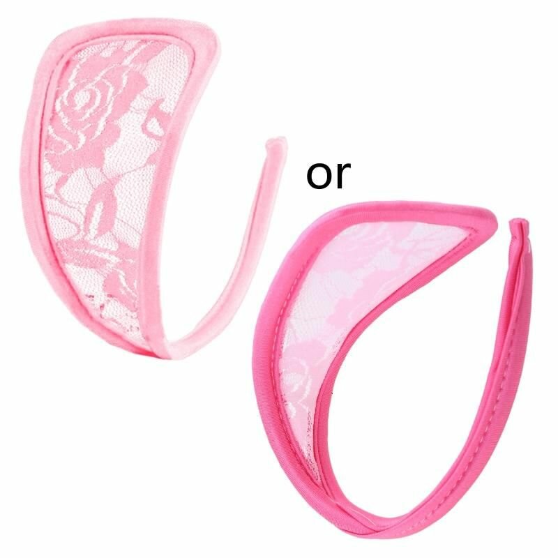 Женские стринги "С" кружевные, Розовый