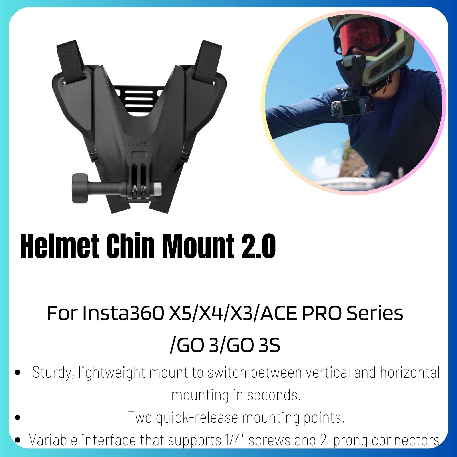 Крепление для подбородка Insta360 для экшн-камер Helmet China Mount