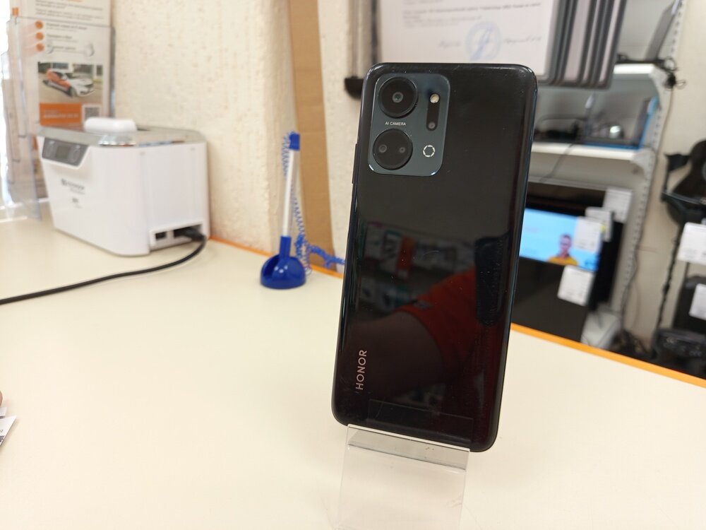 Смартфон HONOR X7a 4/128 ГБ RU, Dual nano SIM, полночный черный б/у уценка