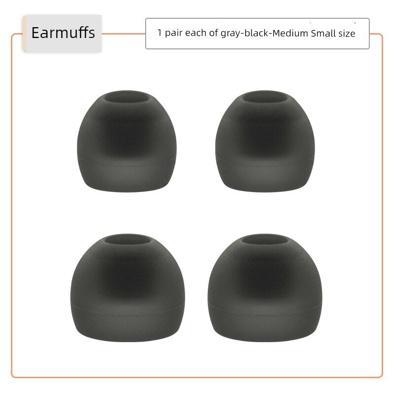 Серо-черные силиконовые вкладыши для наушников Xiaomi Redmi Buds 3 Youth Edition, размеры Medium и Small, по 1 пара