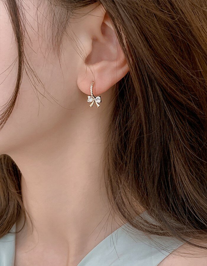 Серьги конго, циркон