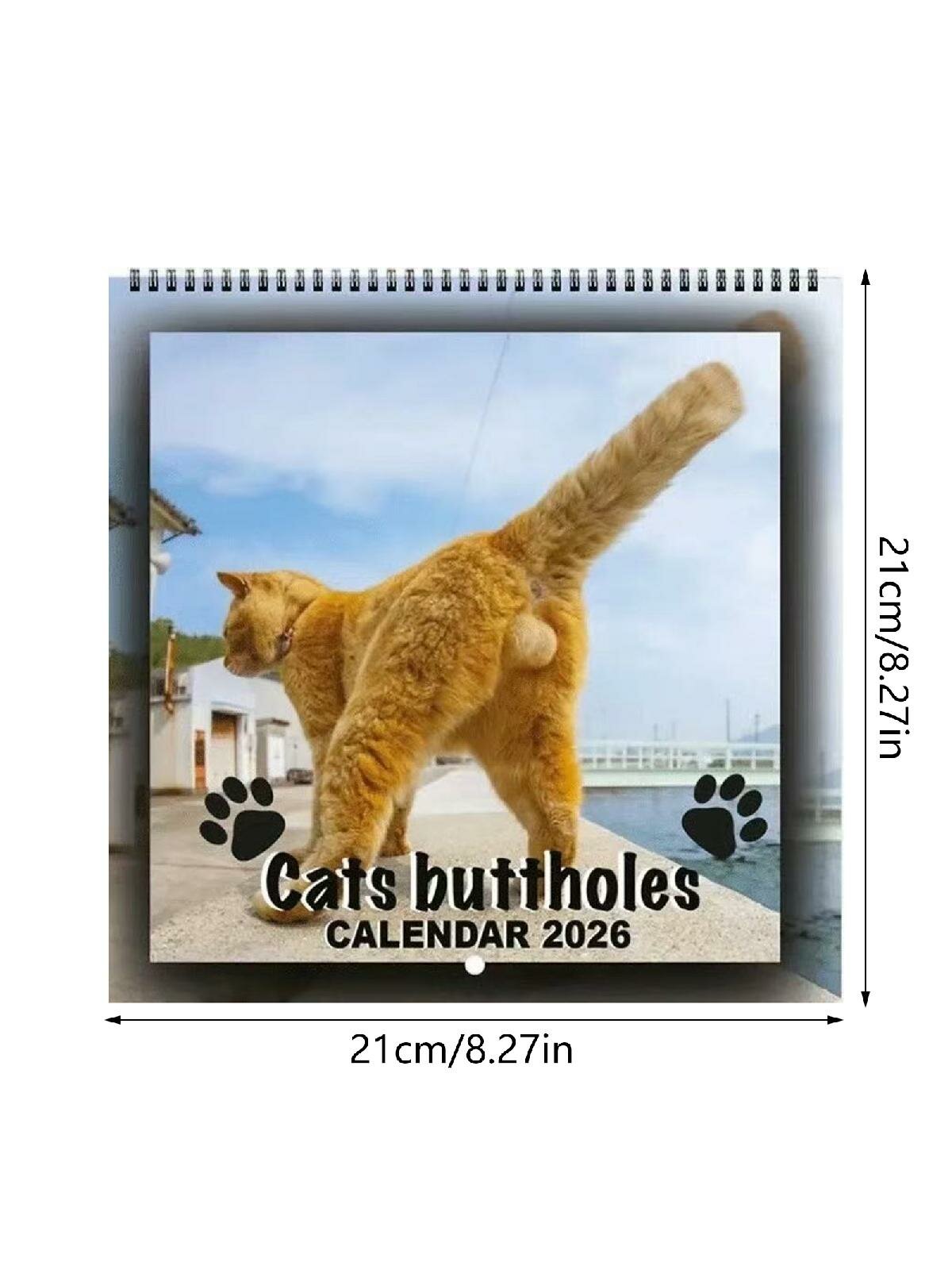 Календарь кошек на 2026 год - интересный и юмористический календарь на специальной бумаге с сетчатым рисунком, подходящий для отелей, баров, офисов и домашних хозяйств.