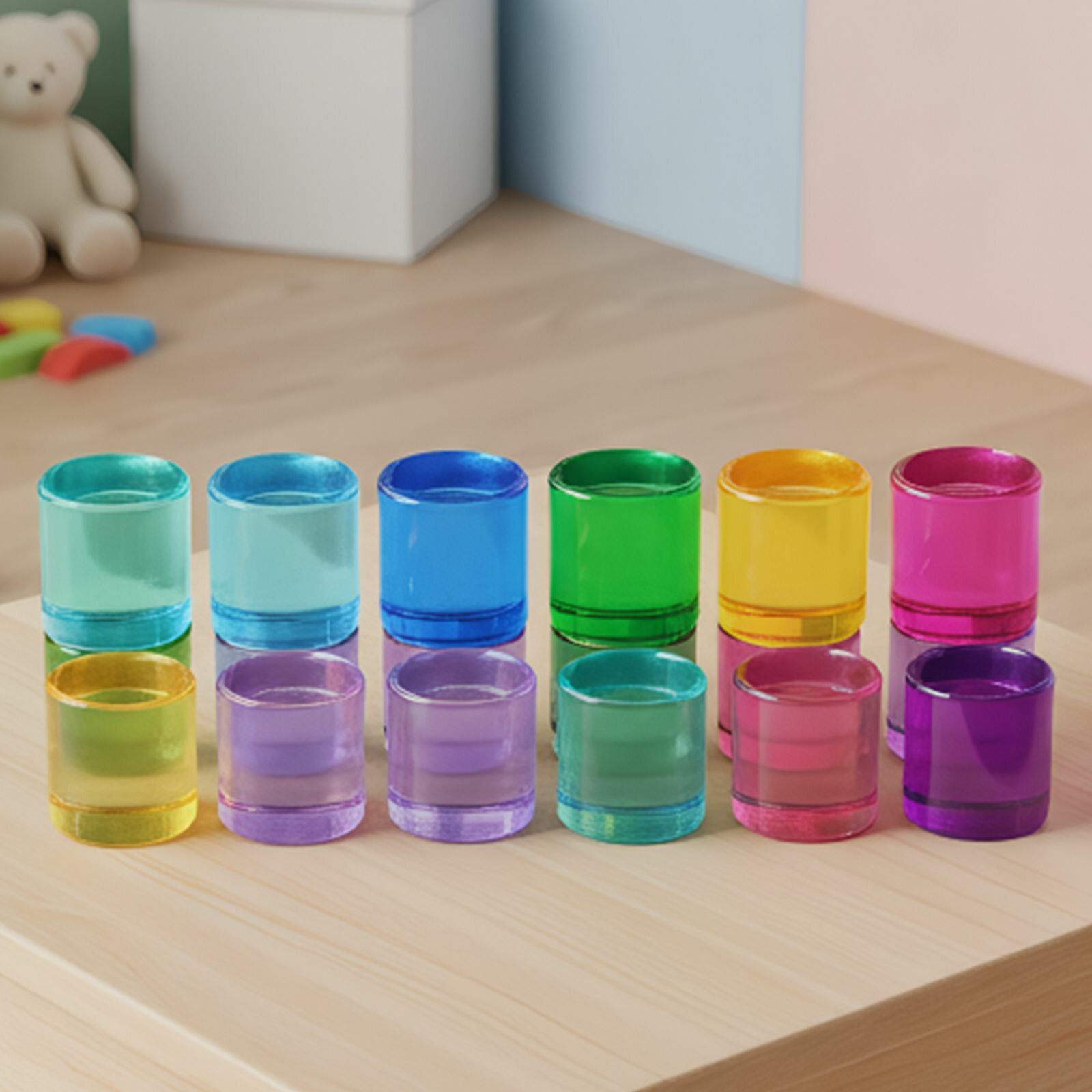 Цветные строительные блоки, акриловые цилиндры, игра для координации рук и глаз