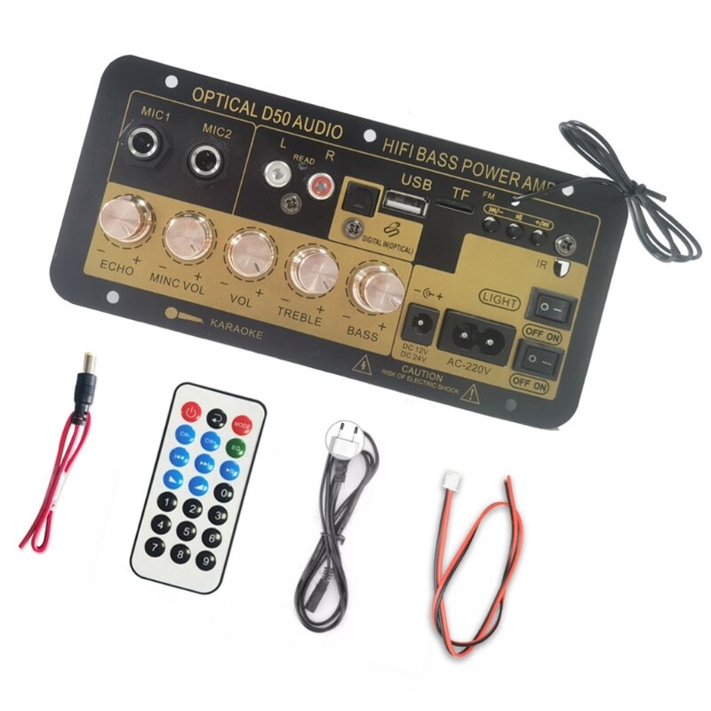 Плата Усилителя звука Модуль Усилителя 12V-24V Плата Сабвуфера Цифровой Микрофонный Предусилитель 100 Вт Цифровой Усилитель