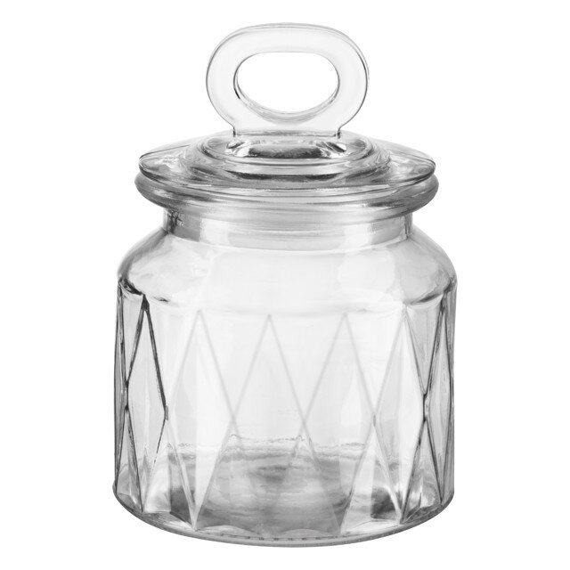 Банка для продуктов MALLONY "Fantasia" 0.6 л, круглая, стекло/пластик