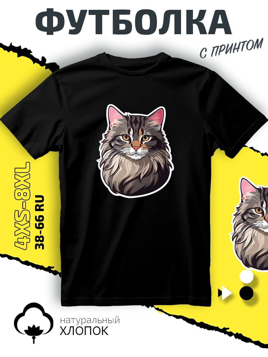 Футболка Мейн-кун мультфильм кот