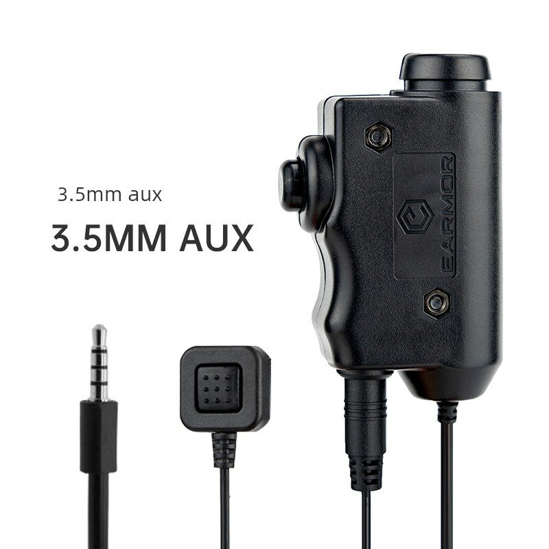 EARMOR M52 тактический гарнитура с 3.5 мм AUX для мобильных и компьютеров, включает пальцевую проволоку
