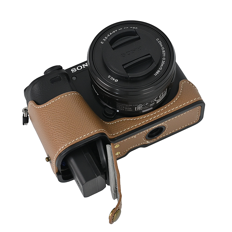 Хаки твил-чехол из ПУ для Sony A6400/A6100 - стильный и надежный