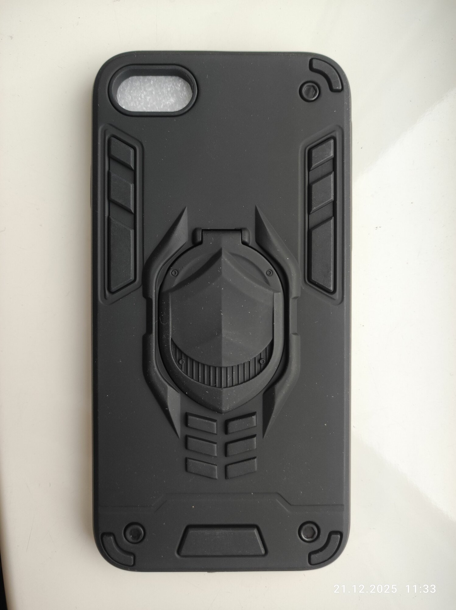 IPhone 7 / 8 / SE 2020 противоударный чёрный жёсткий чехол, матовый для айфон 7, 8 се Silicone case с подставкой