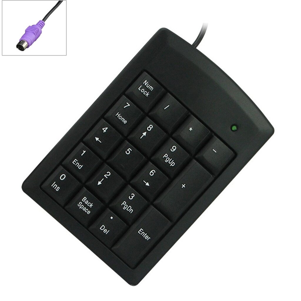 Удобная Для Путешествий Цифровая Клавиатура с 18-Клавишным Проводным Портом USB PS2s Для Офиса и Дома