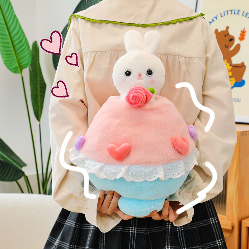 Милый зайчик, превращенный в плюшевый зайчик-букет — идеальный подарок на День святого Валентина для вашей лучшей подруги.