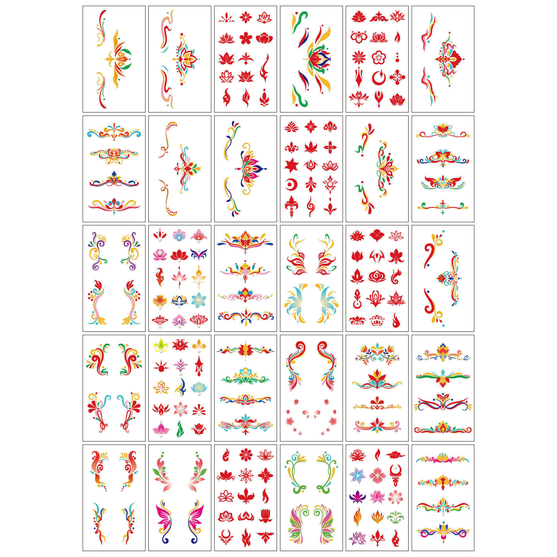 Временные татуировки-наклейки для детей с изображением традиционной китайской одежды и цветочных мотивов.