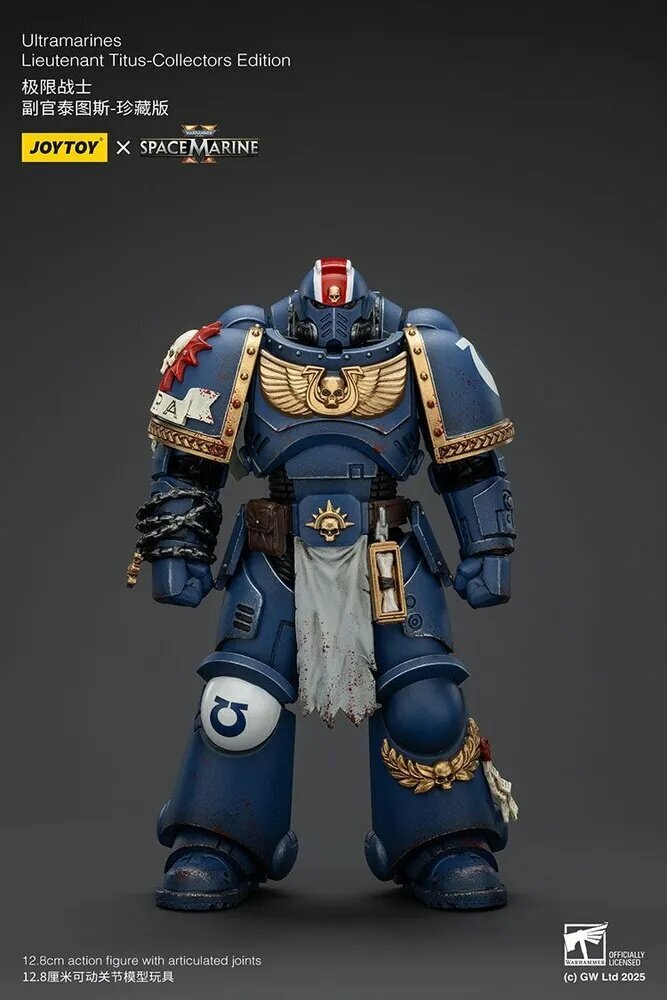 Подвижная фигурка JOYTOY Warhammer 40K 1/18 Action Figures Ultramarines Lieutenant Titus-Collectors Edition