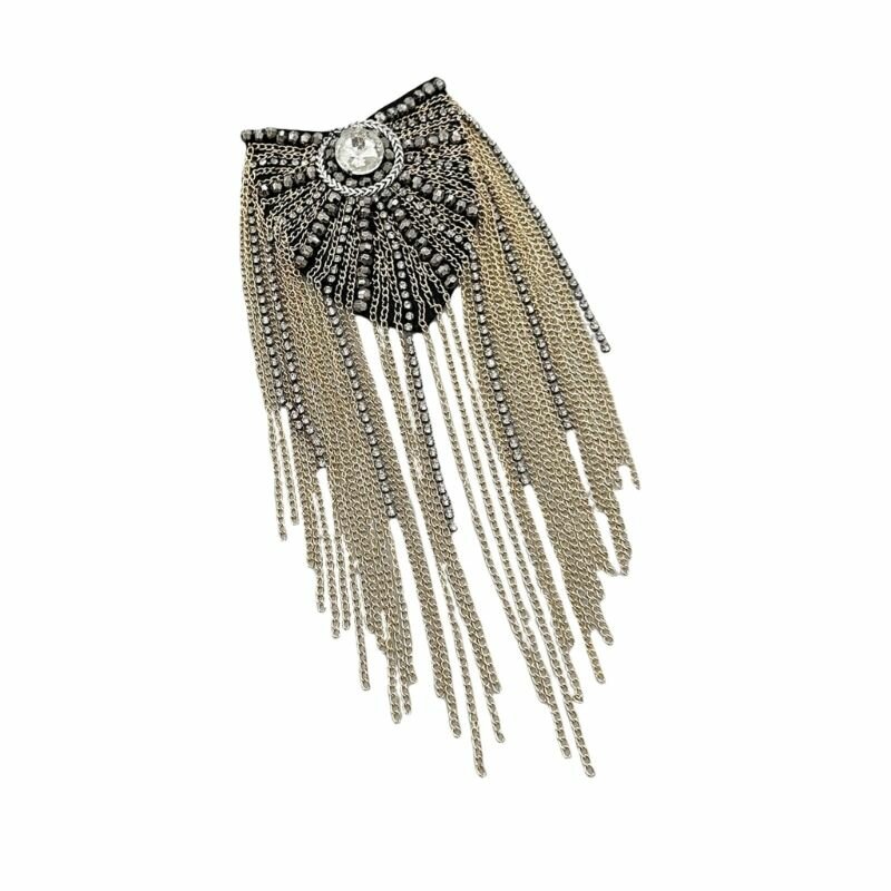 Украшенные бисером эполеты-цепочки для бороды-золото-1 штука