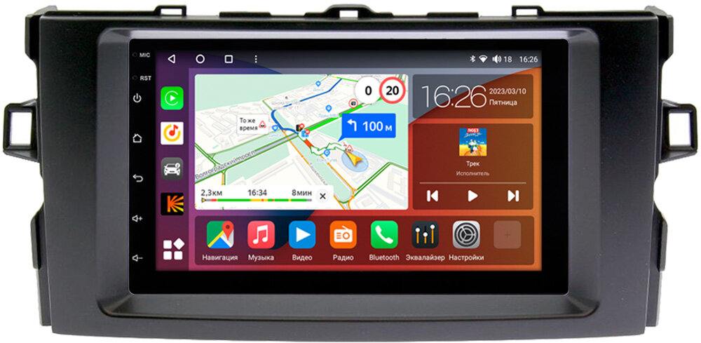 Штатная магнитола Toyota Auris 2006-2012 Canbox EVO 5822-RP-TYAU15XB-176 Android 14 (4G-SIM, 8/256, DSP, QLed, AI, 360) (173х98)