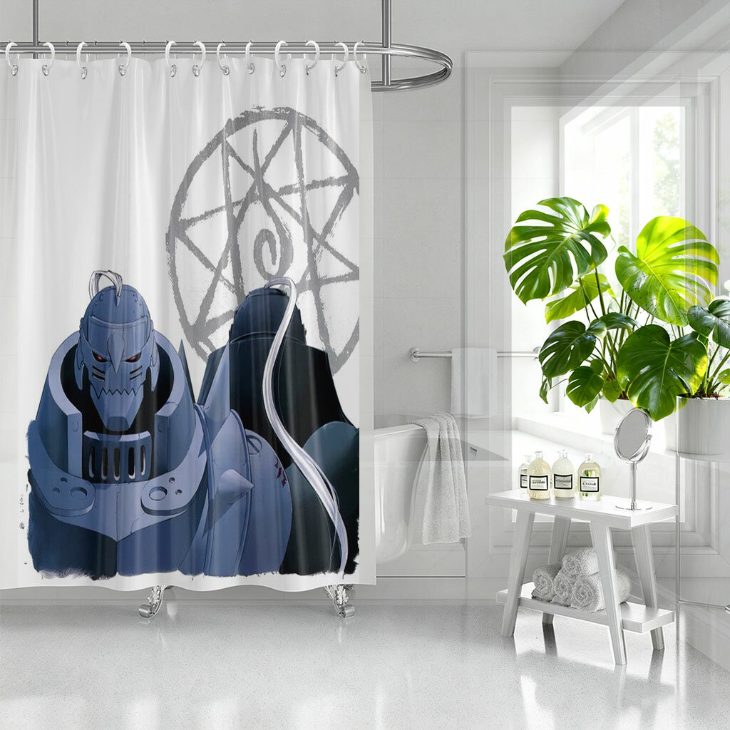 Jujutsu Kaisen Анимационный принт можно использовать для настройки тканевых занавесок ванной комнаты, высота 180 см, ширина 180 см; Высота 200 см, ширина 200 см, 12 шт, крепкий крюк 143