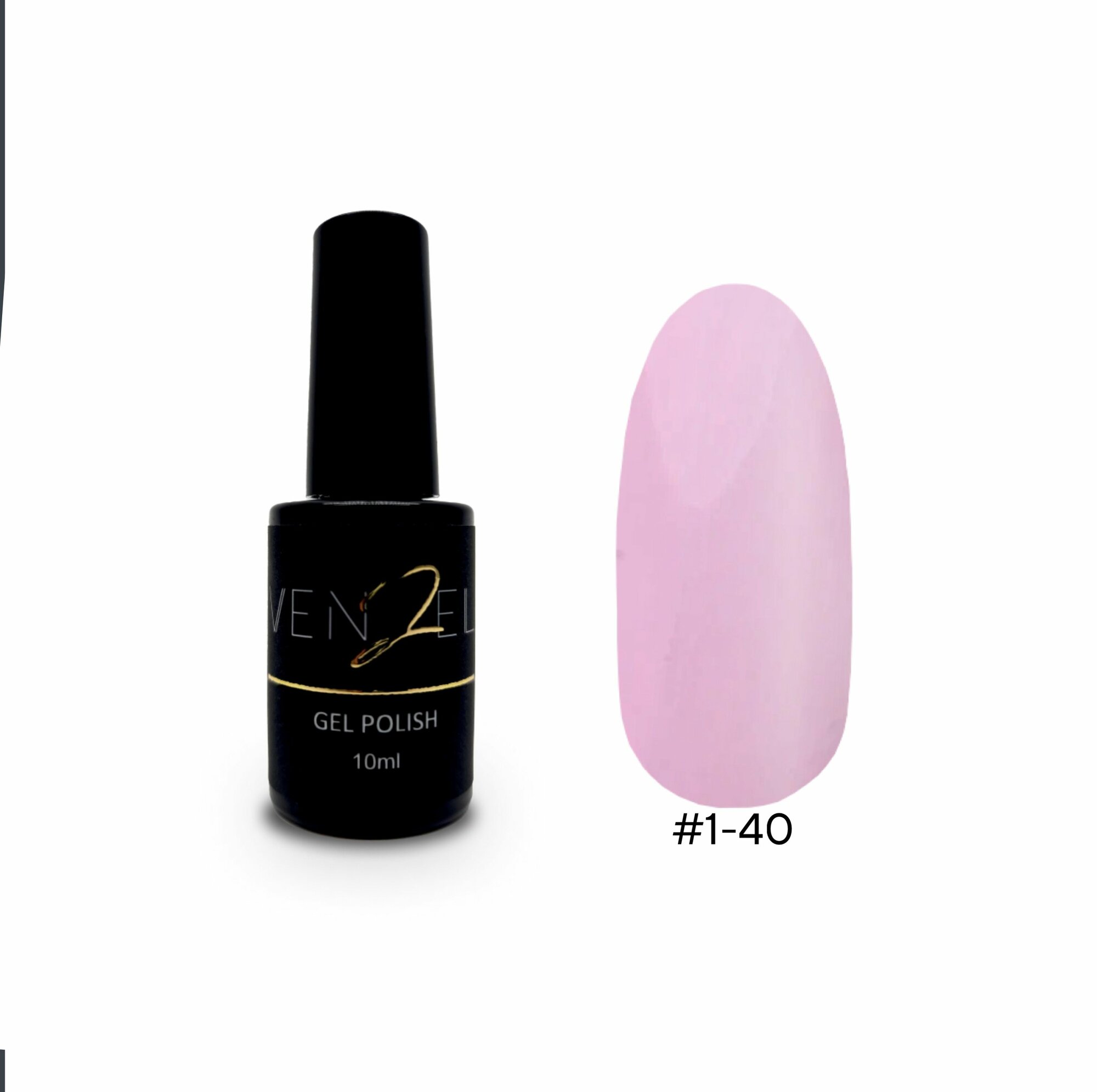 Venzel 1-40 розовый с шиммером гель-лак для ногтей плотный 10ml