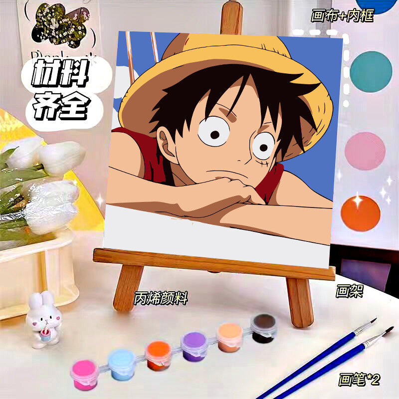 Цифровая картина маслом 20*20, аниме, раскраска маслом, ручная роспись маслом, декор для спальни.