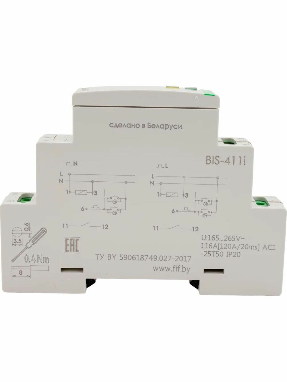 Импульсное реле (бистабильное) Евроавтоматика F&F bis-411i (led) функция памяти контактов, 1 модуль, установка на din-рейку EA01.005.017