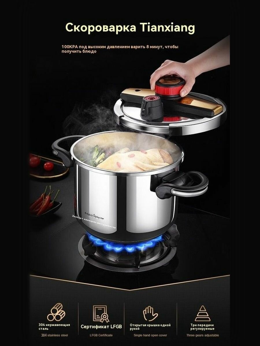SHUNFA Скороварка "Shunfa", Нержавеющая сталь, 9 л
