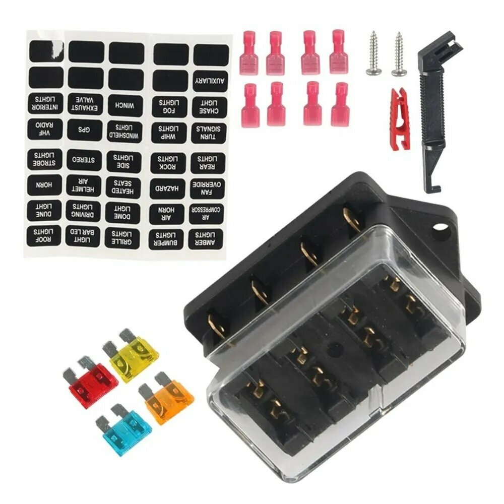 Блок предохранителей 4-12 цепей 12V-32V, - 4p