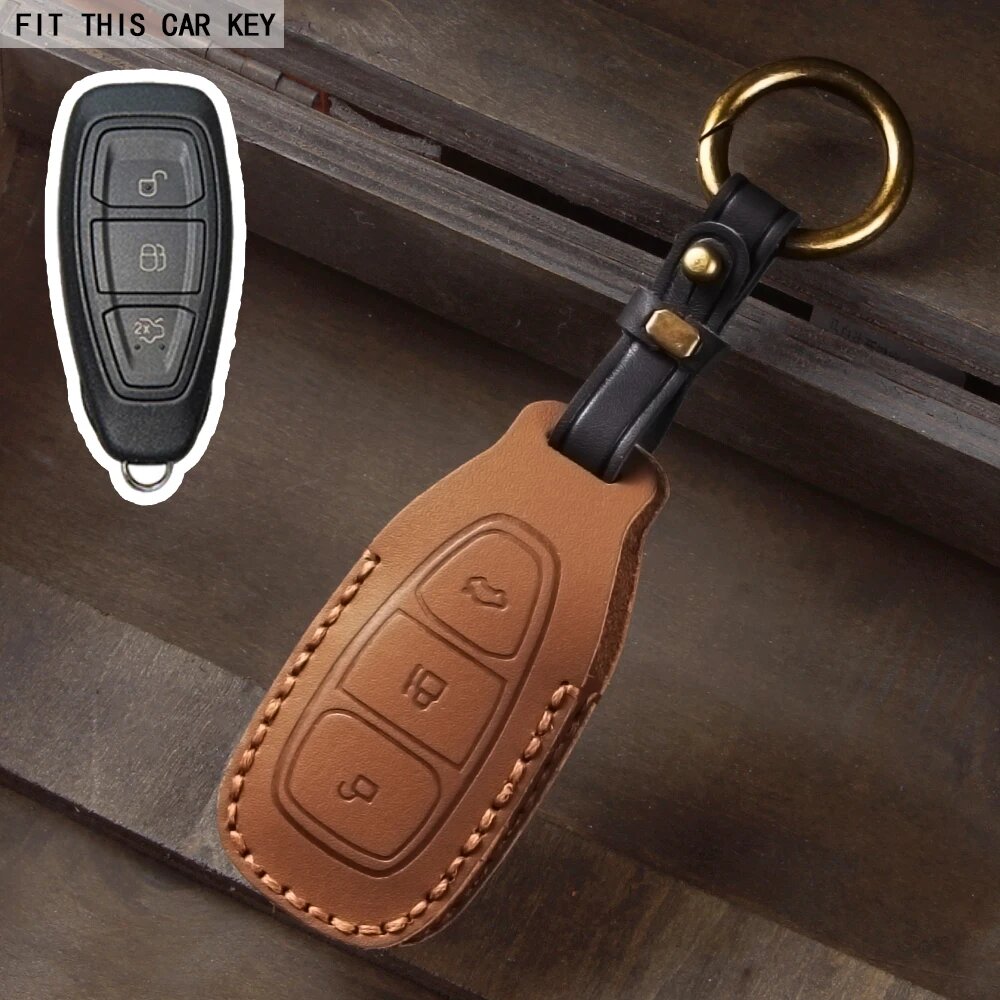 Чехол для автомобильного ключа для Ford Fiesta Focus Mondeo Ecosport Kuga Fob, чехол для коричневый