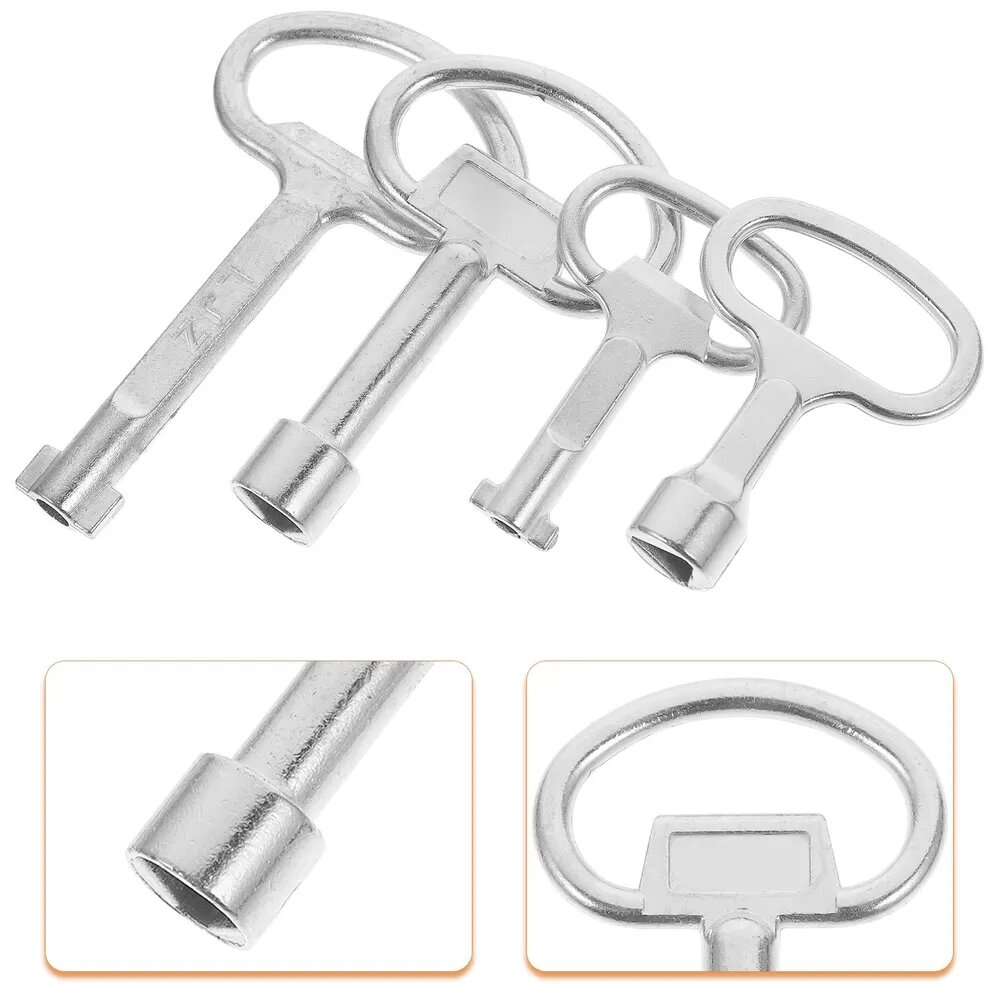 4 Комплекта Универсальных Ключей Треугольных Для Шкафов И Счетчиков Из Цинкового Сплава Серебристого Цвета 7.00X4.50X0.80CM