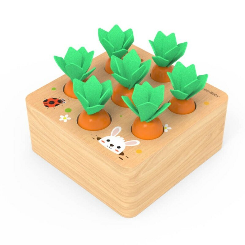 Детские игры мозга Милые морковные игрушки Многофункциональные аксессуары Образовательная игра Детский сад Столовые игрушки Лучший подарок (дерево)