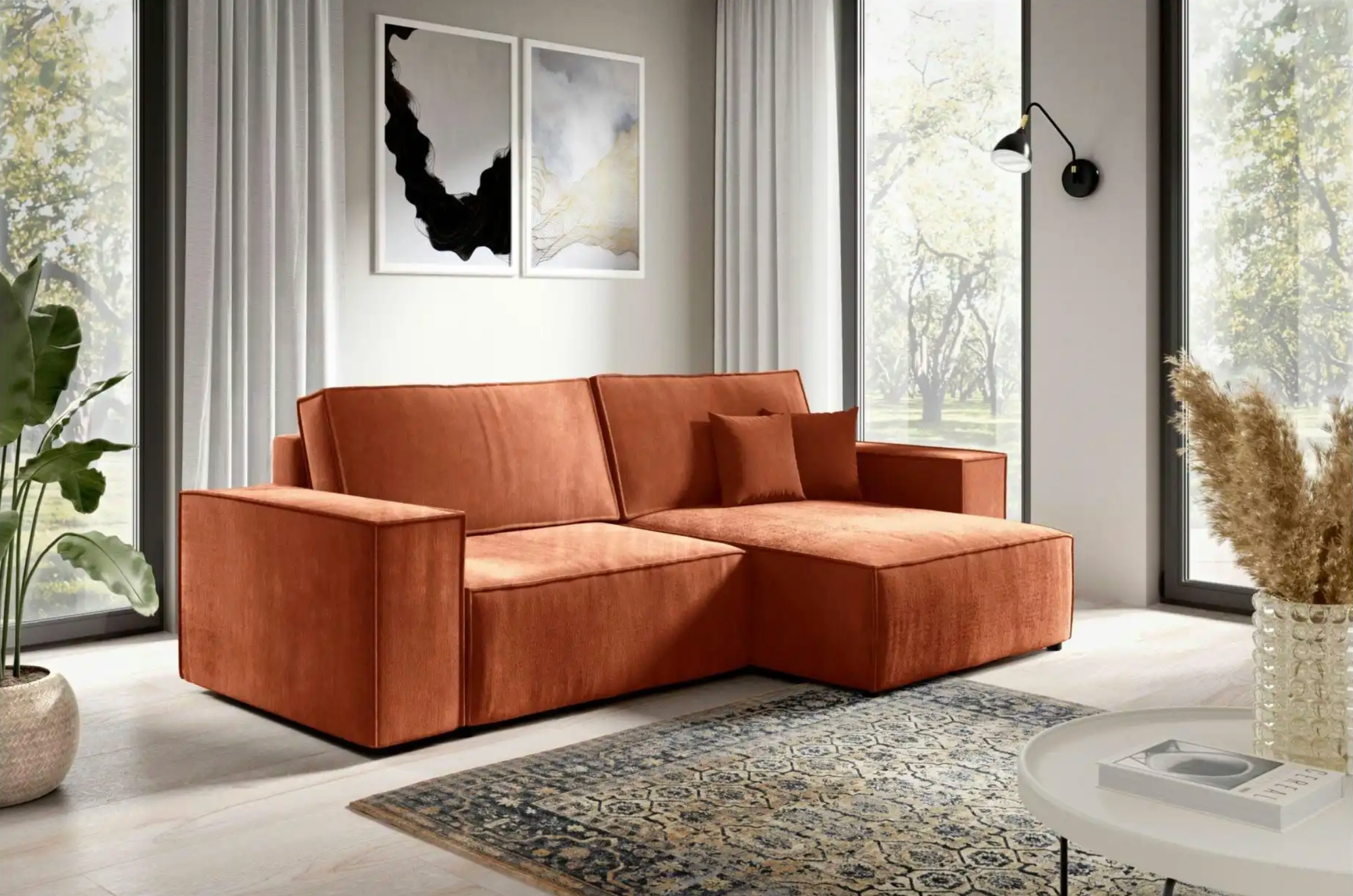 Диван угловой Harizma Mebel Мангуст-евро мод2, еврокнижка, велюр влагостойкий, антикоготь обивка