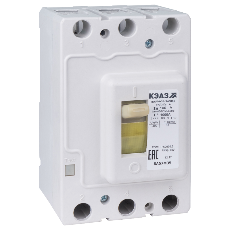 Выключатель автоматический 40А 400Im ВА57Ф35-340010 УХЛ3 400В AC, КЭАЗ 109325 (1 шт.)