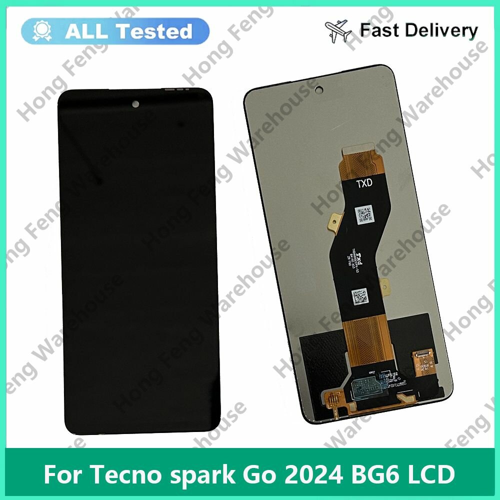 Дисплей для Tecno Spark Go 2024 BG6; дисплей в сборе с сенсорным экраном; черный ; содержать инструментов