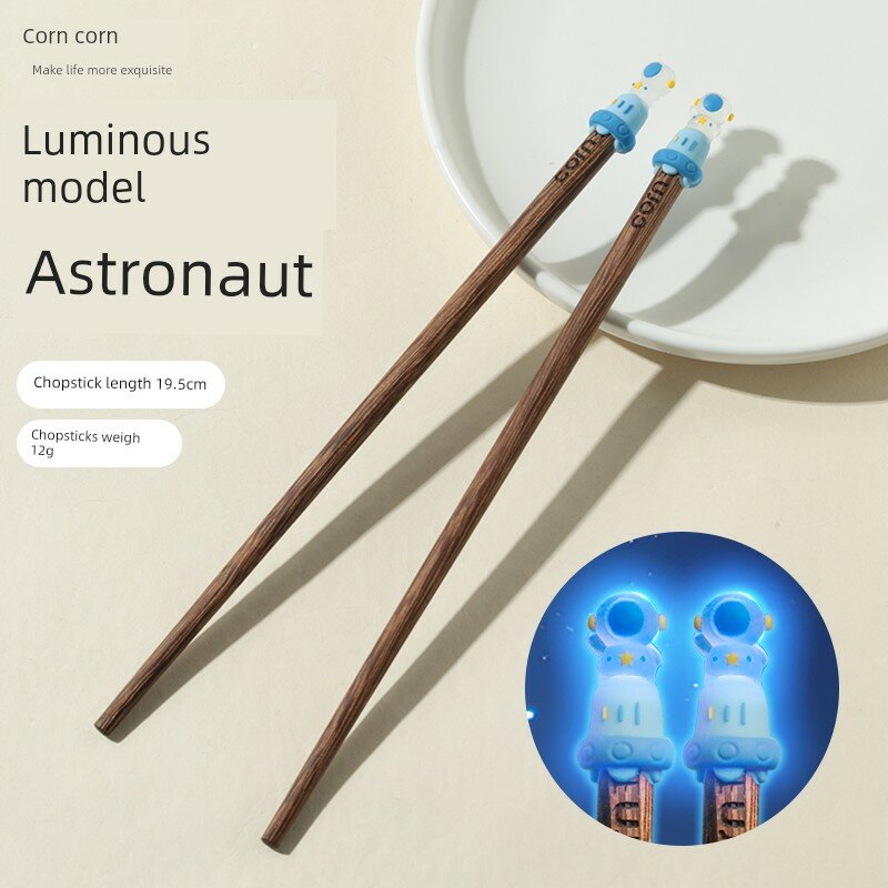 Детские палочки для еды в форме кукурузы для детей от 6 лет, деревянные, с мультяшным дизайном, для домашнего