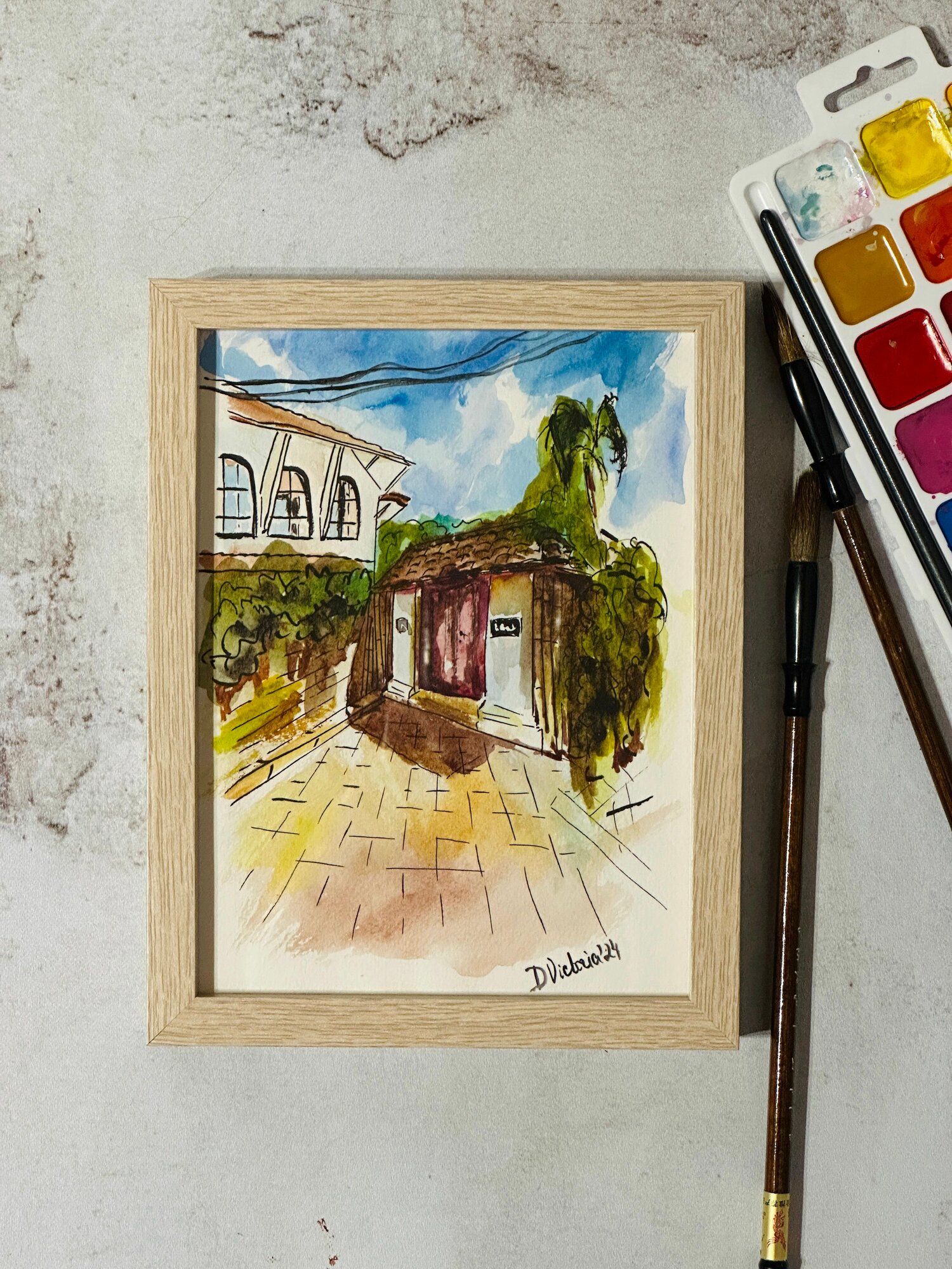 Акварельная картина от художника "Балийский пейзаж"