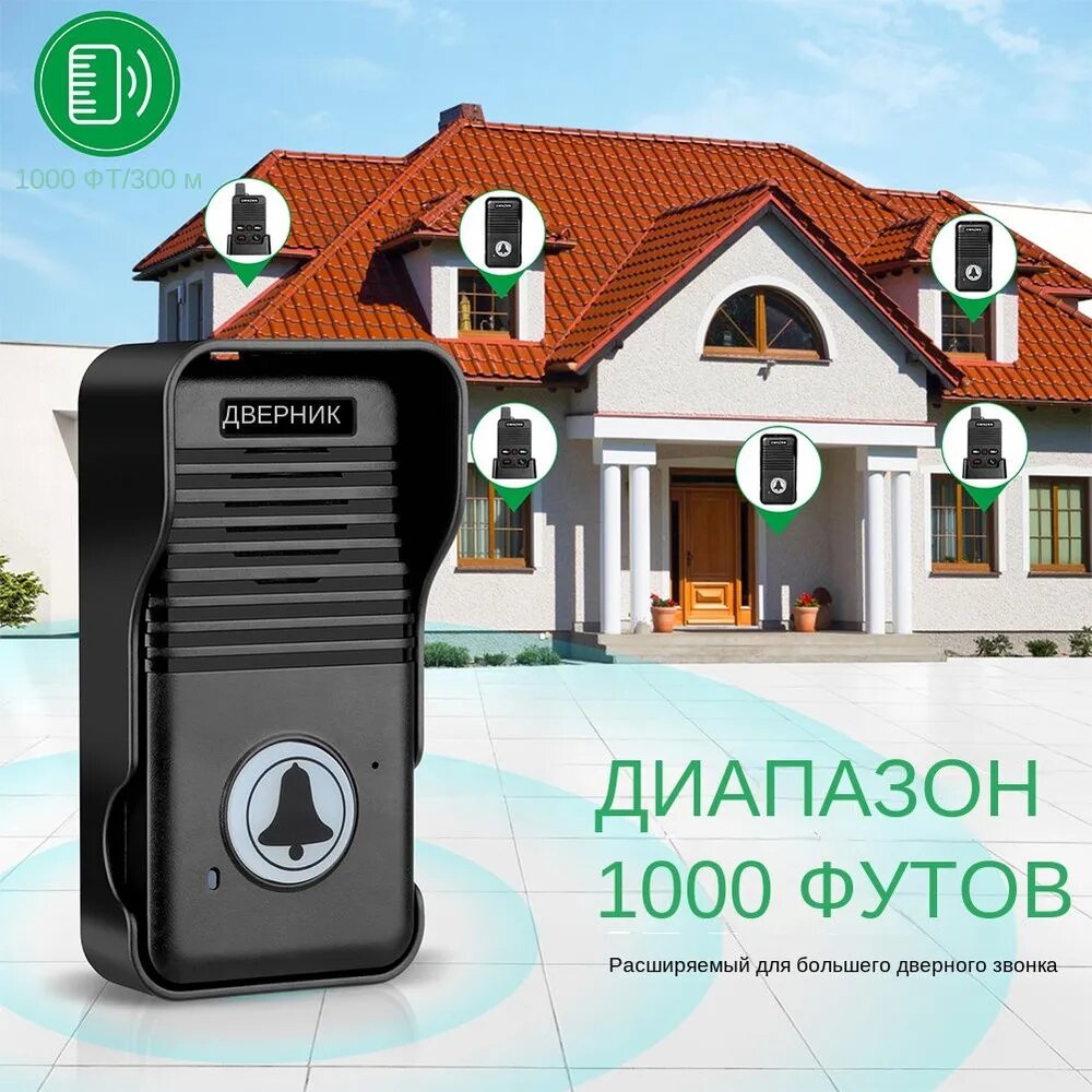 F90 беспроводной двусторонний голосовой домофон