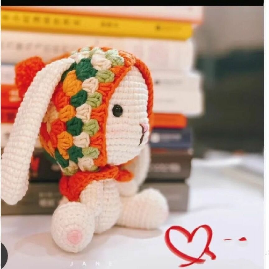 Милый вязаный крючком кролик с открытыми ушками, набор для рукоделия, ручная работа, подарок для украшения автомобиля