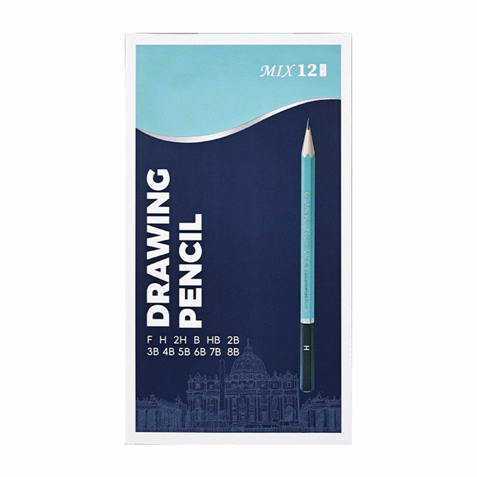 12 штук деревянные карандаши для набросков и штриховки